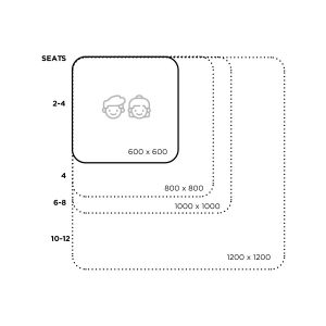 600 Square Puffer Table - Starex